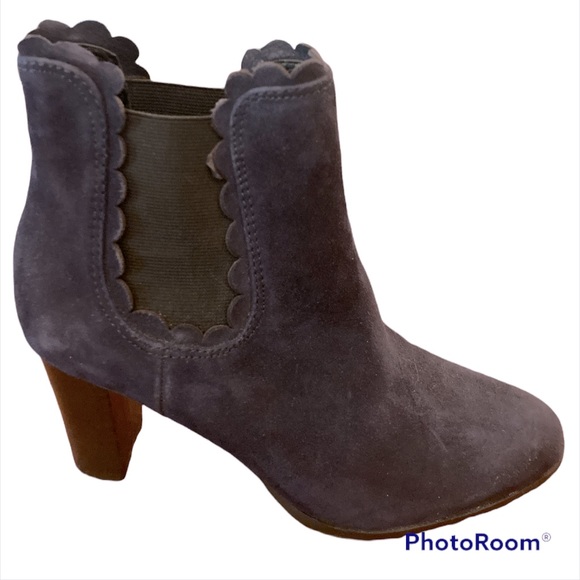 crown & ivy | Shoes | Crown And Ivy Blue Suede Ankle Boots Booties ...